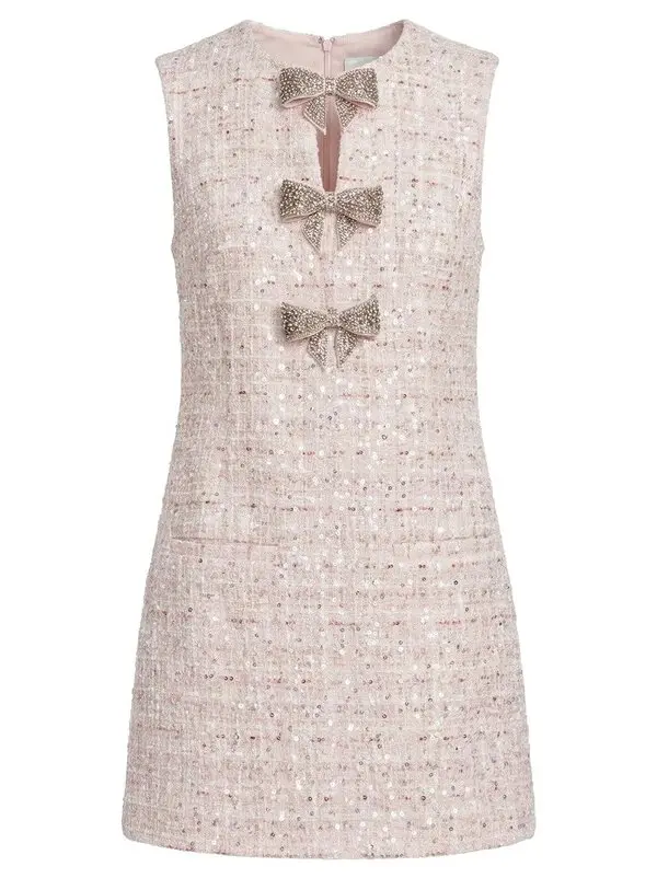 SELF-PORTRAIT Sequin Boucle Bow Mini Dress - Multicolor