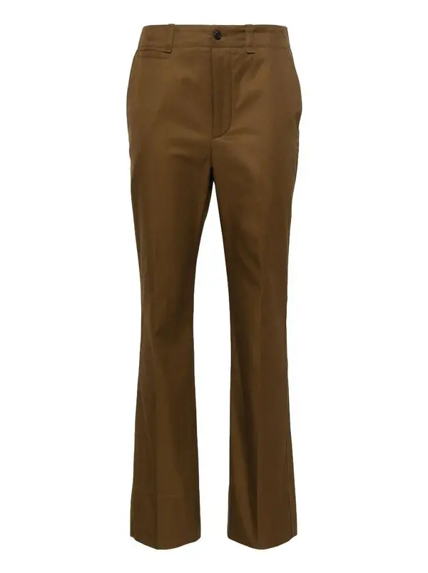 Saint Laurent Cotton Twill Tailored Trousers - Brown