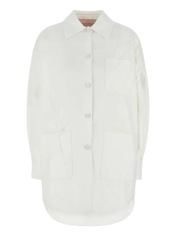 Valentino Garavani Oversize Cotton Blend Jacket - White
