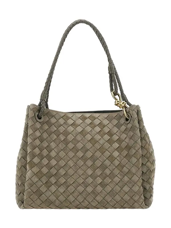 Bottega Veneta Large Parachute Shoulder Bag In Suede - Multicolor