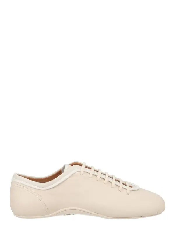 Dries Van Noten Leather Lace-up Ballerina Sneakers - White