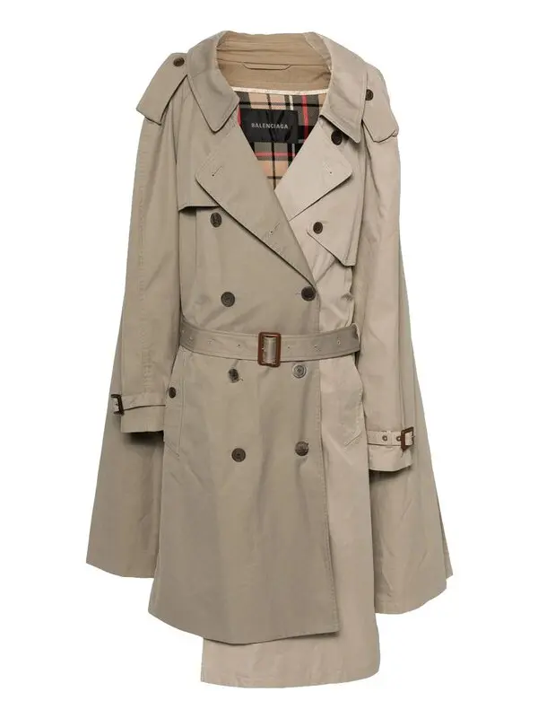 Balenciaga Double-breasted Panelled Trench Coat - Cream