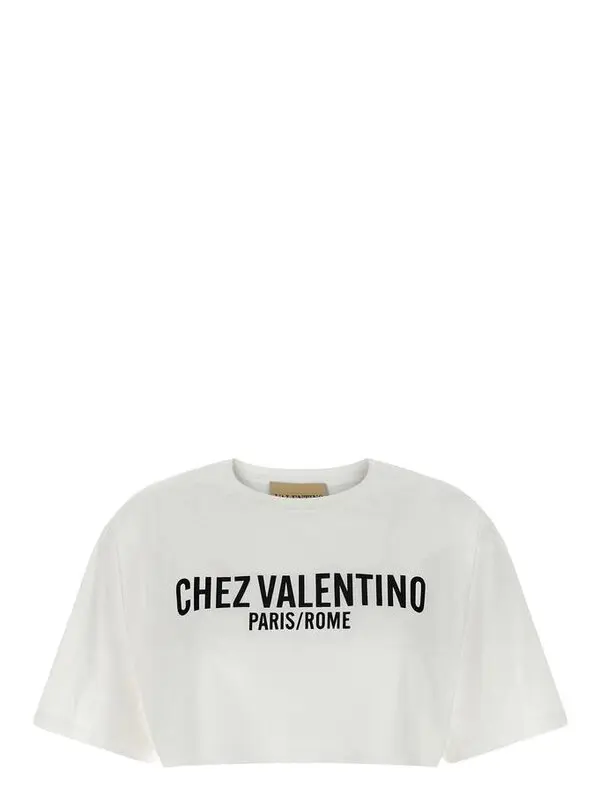 Valentino Garavani Printed Cropped T-shirt - White