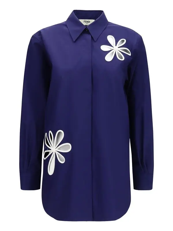 Fendi Ajour Motif Shirt - Blue