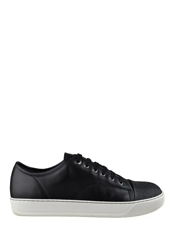 LANVIN Smooth Leather Low-top Sneakers - Black