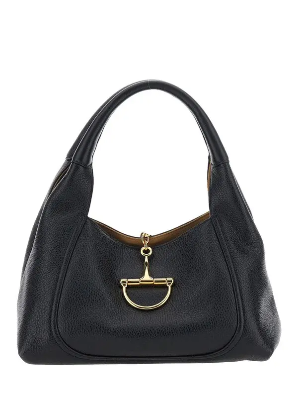 Gucci Softbit Grande Shoulder Bag With Maxi Horsebit In Hammered Leather - Multicolor
