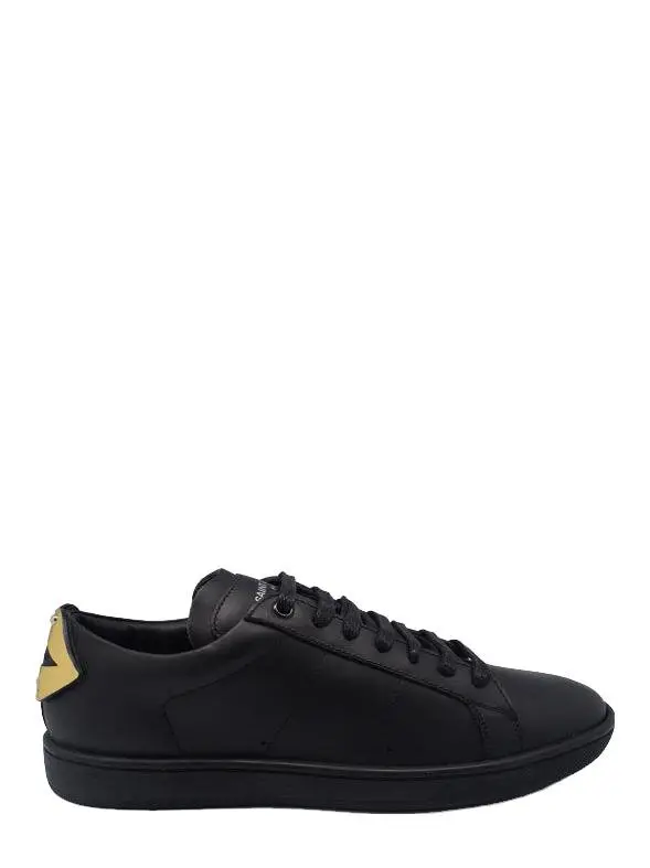 Saint Laurent Court Classic Sl/01 Sneakers With Snakeskin Detail - Black