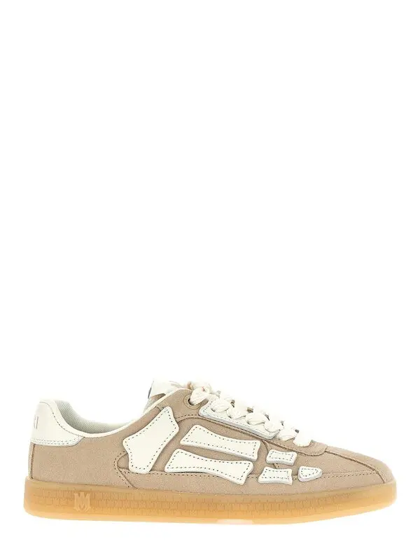 Amiri Pacific Bones Lace-up Suede Sneakers - Cream