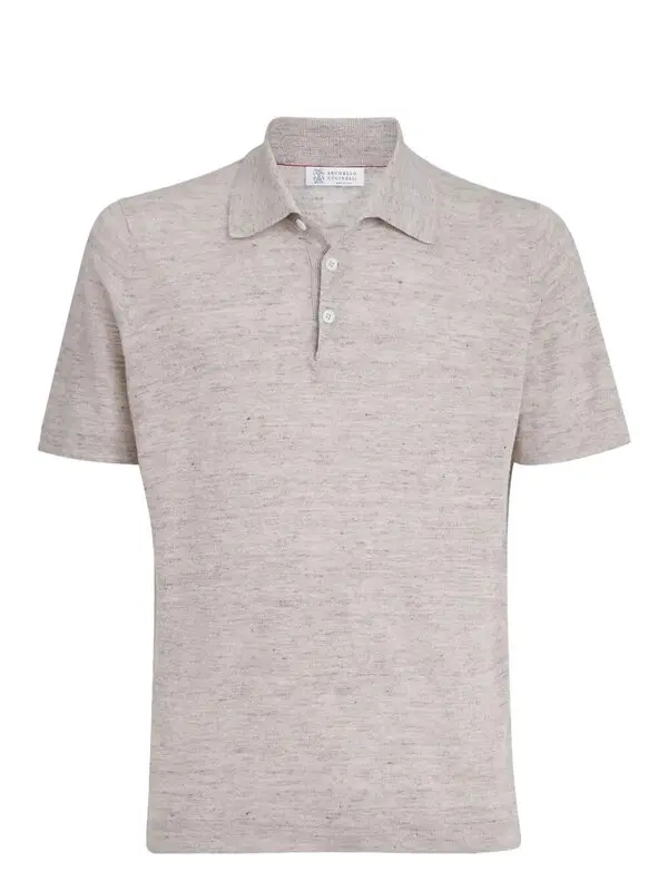 Brunello Cucinelli Linen And Cotton Knit Polo - Multicolor