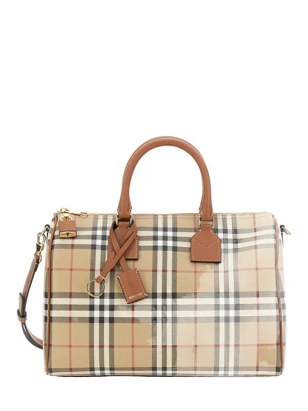 Burberry Check Motif Bowling Handbag - Multicolor