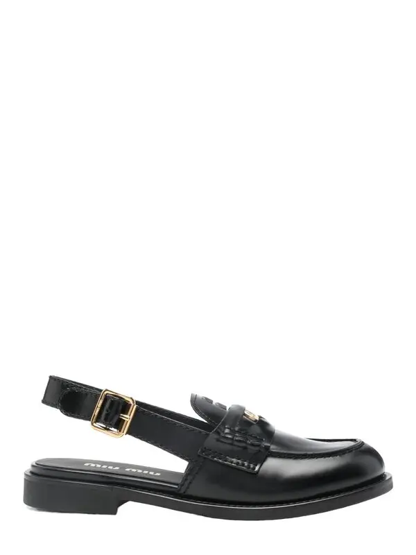 Miu Miu Leather Slingback Loafers - Multicolor