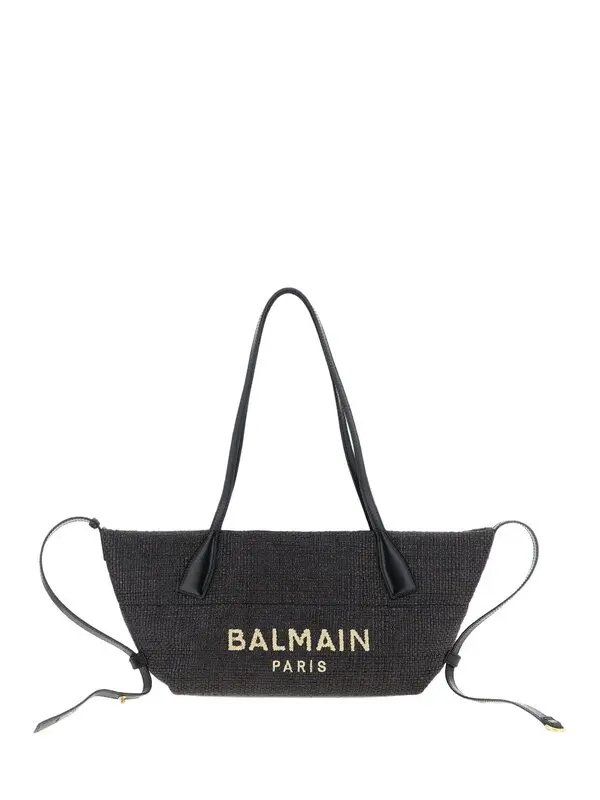 Balmain Track Raffia Tote Bag - Multicolor