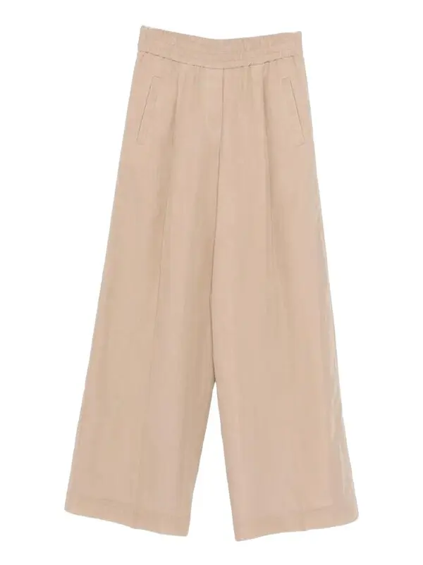 Brunello Cucinelli Cotton Wide Leg Pants - Multicolor