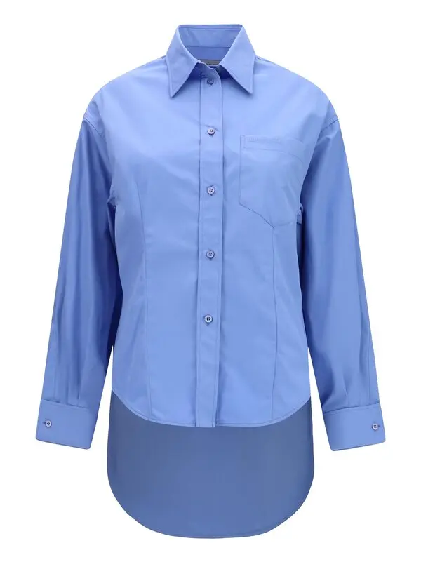 Balenciaga Asymmetric Long-sleeve Shirt - Blue