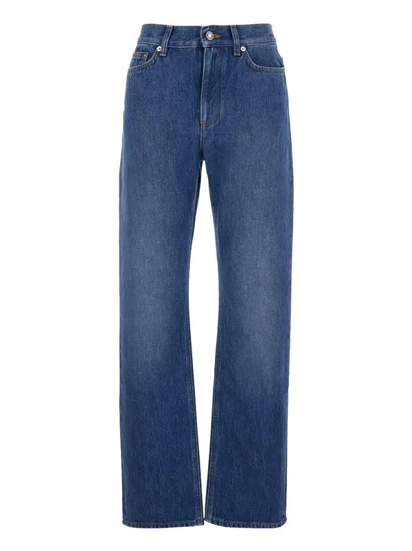 Givenchy Blue Denim Jeans With Logo Patch - Multicolor