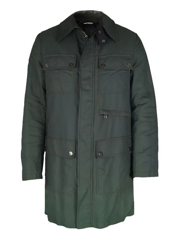Dolce & Gabbana Nylon And Wool Coat With Buttoned Pockets - Yellow