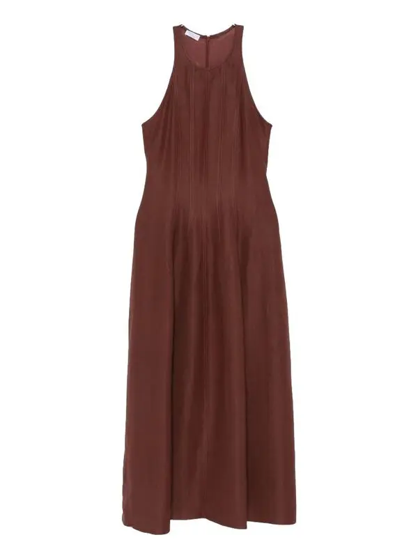 Brunello Cucinelli Linen Blend Long Dress - Multicolor
