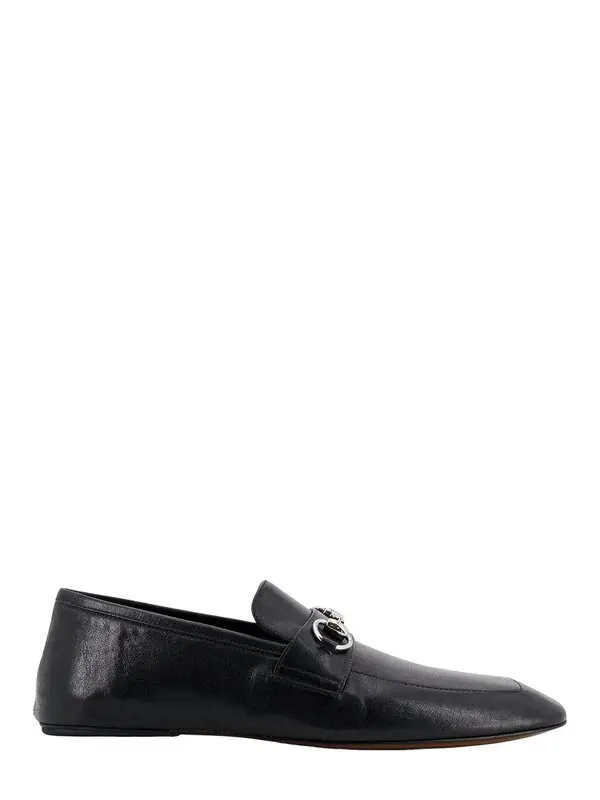 Gucci Leather Loafers With Horsebit Detail - Black