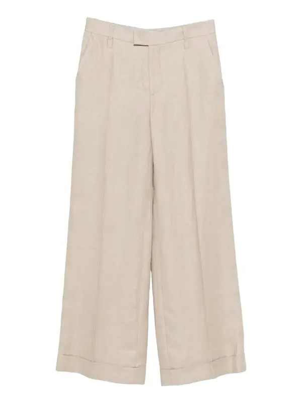 Brunello Cucinelli Linen Wide-leg Pants - Multicolor