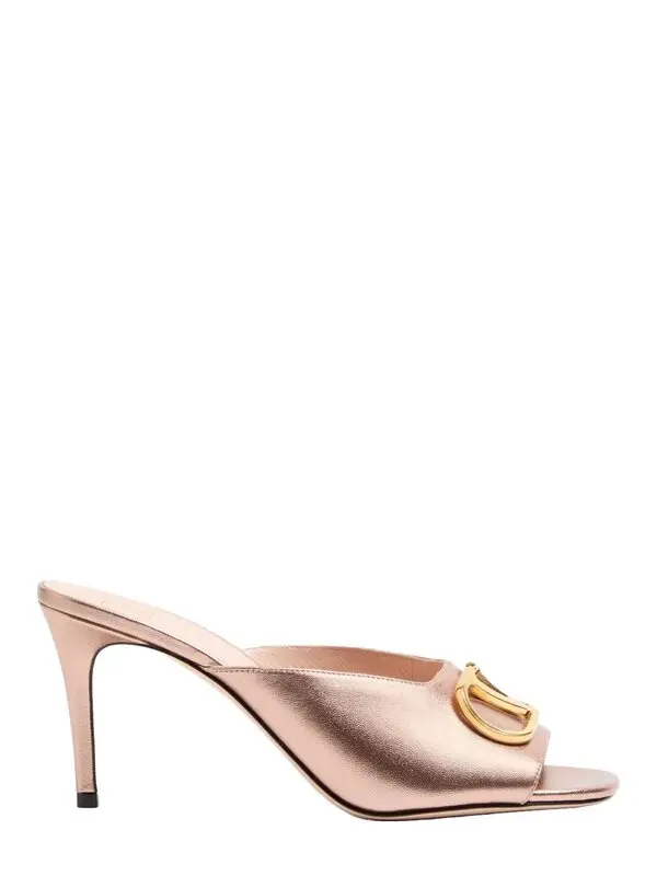 Valentino Garavani V Logo Heeled Slides - Multicolor