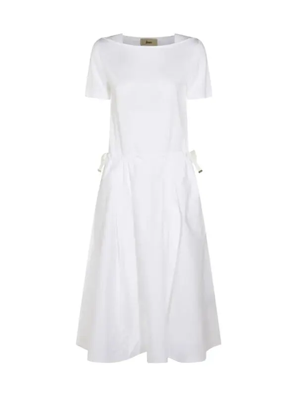 Herno Midi Dress With Drawstring Waist - White