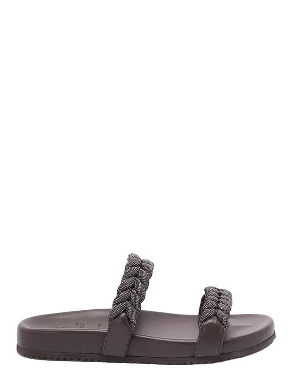 Brunello Cucinelli Braided Strap Slides - Multicolor