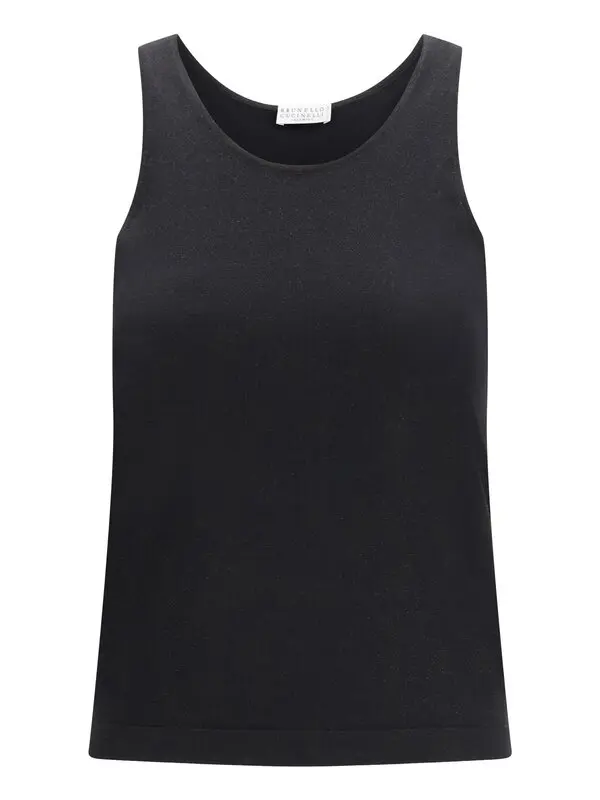 Brunello Cucinelli Sparkling Knit Tank Top - Black