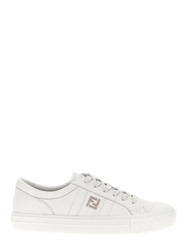 Fendi Calfskin Leather Lace-up Sneakers - White