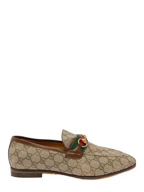 Gucci Paride Loafers With Horsebit And Web Detail In Gg Supreme Canvas - Multicolor