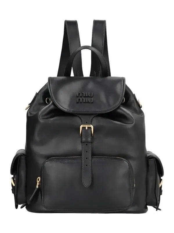 Miu Miu Leather Backpack - Black