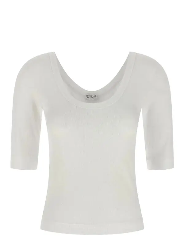 Brunello Cucinelli T-shirt With Monili Embellishment - Multicolor