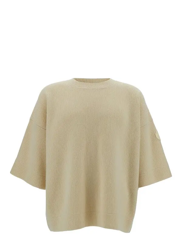 Moncler Wool Ribbed Sweater With Roc Nation Patch - Multicolor
