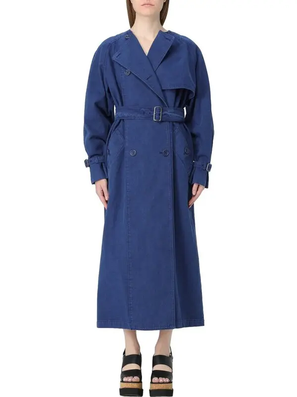 Max Mara Double-breasted Belted Trench Coat - Blue