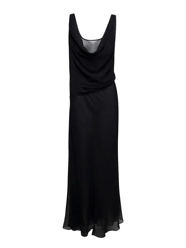 Christopher Esber Long Draped Neckline Silk Dress - Multicolor