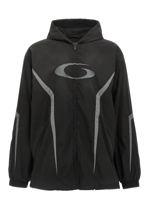 Balenciaga Loop Sports Icon Ampia Track Jacket - Black