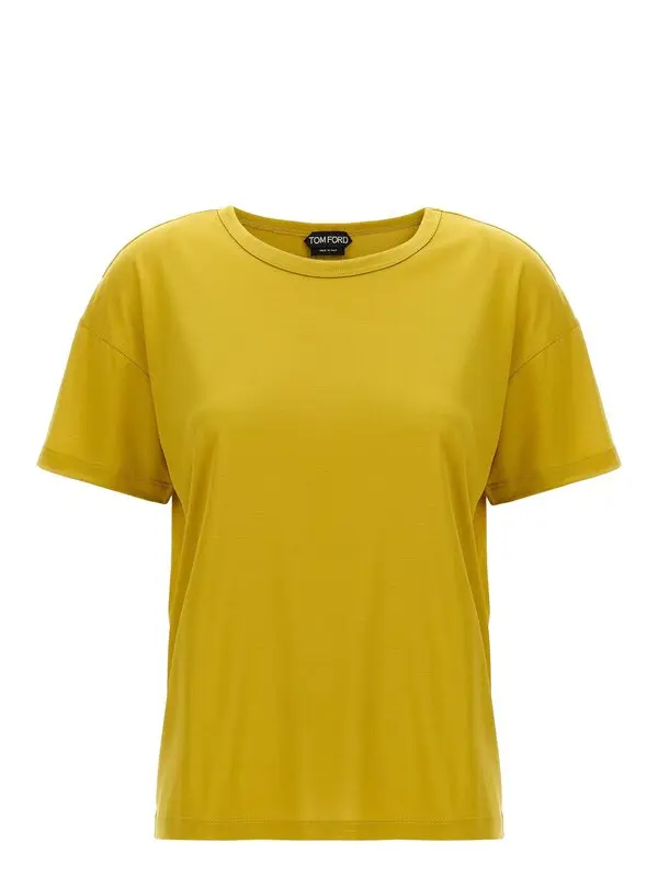 TOM FORD Silk Crewneck T-shirt - Yellow