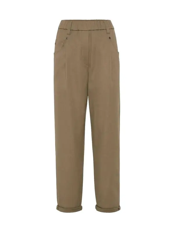 Brunello Cucinelli Baggy Cotton Pants - Multicolor