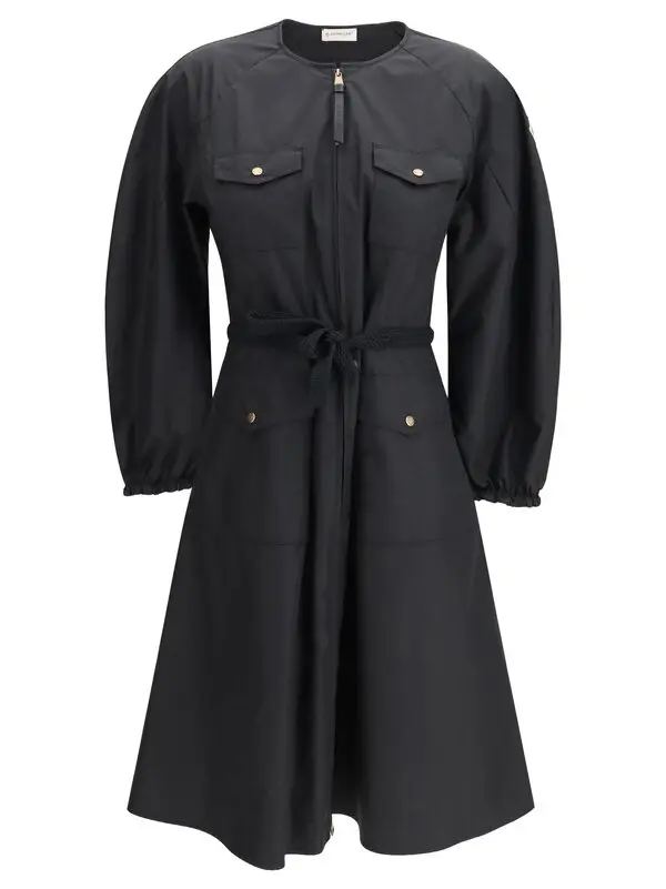 Moncler Technical Poplin Crewneck Dress - Black