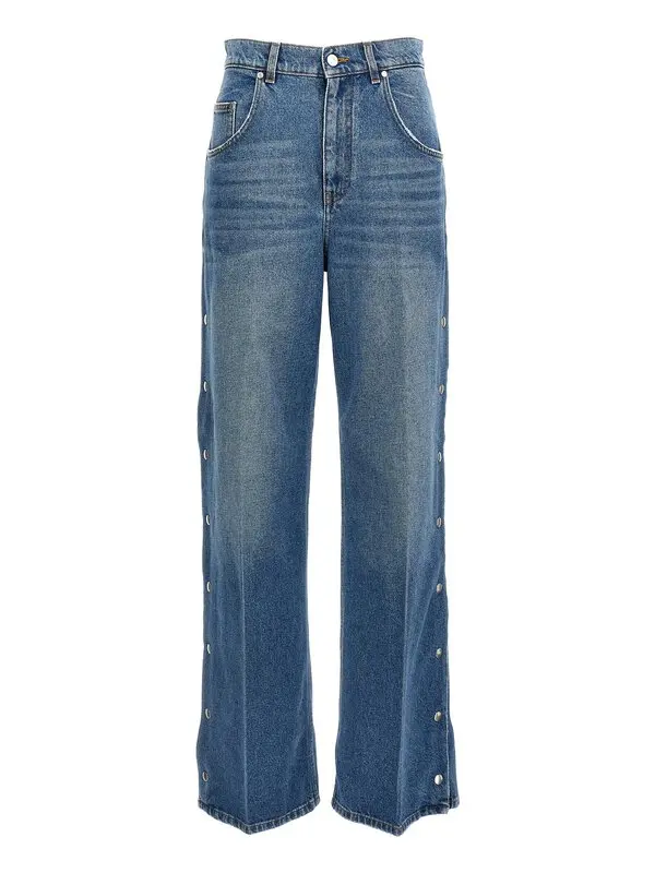 Stella McCartney Bootcut Jeans With Side Buttons - Blue