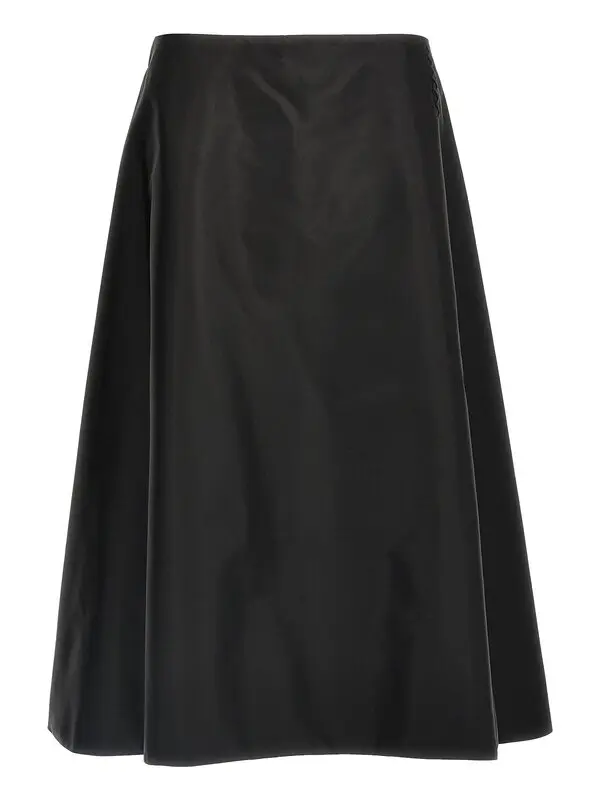 Marni Nylon Skirt With Embroidered Logo - Black
