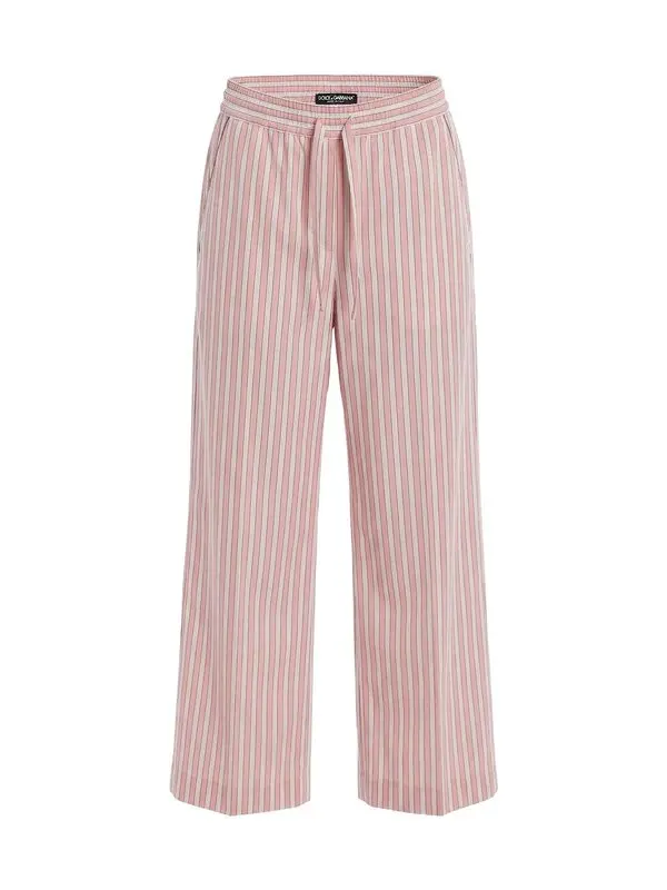 Dolce & Gabbana Striped Cotton Drawstring Pants - Multicolor