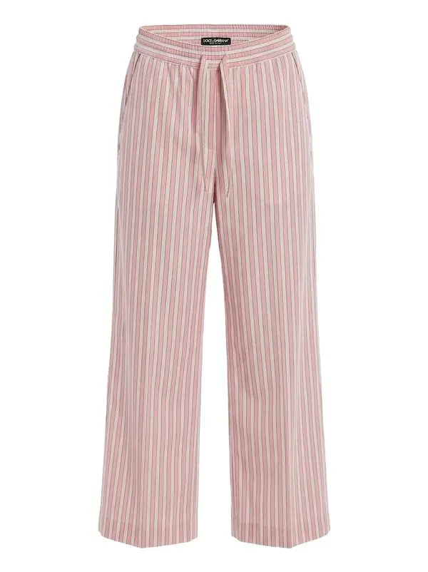 Dolce & Gabbana Striped Cotton Drawstring Pants - Multicolor