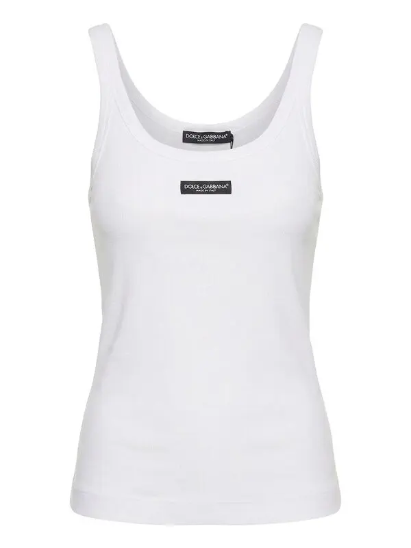 Dolce & Gabbana Ribbed Cotton Tank Top - Multicolor