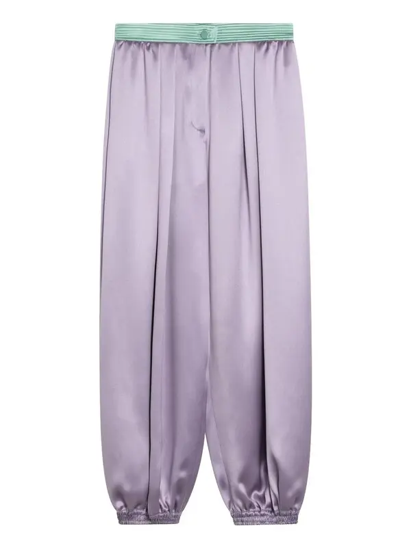 Valentino Garavani Wide Lilac Silk Pants - Purple