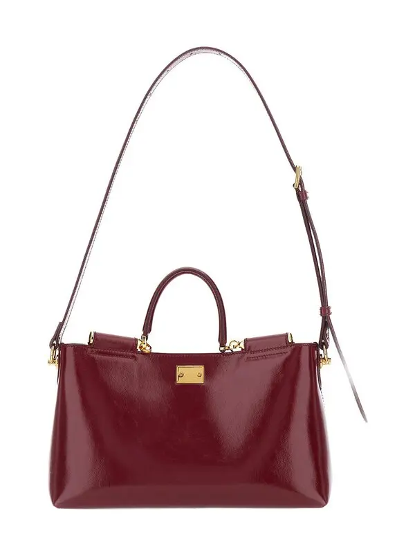 Dolce & Gabbana Leather Handbag With Adjustable Shoulder Strap And Logo Plate - Multicolor