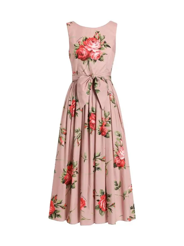 Dolce & Gabbana Roses Bouquet Print Sleeveless Dress - Multicolor