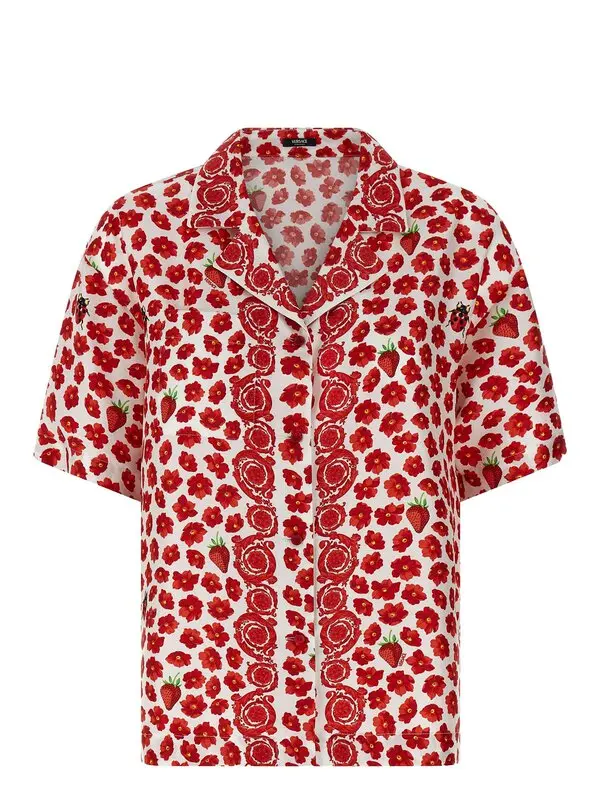 Versace Strawberry Garden Silk Shirt - Multicolor