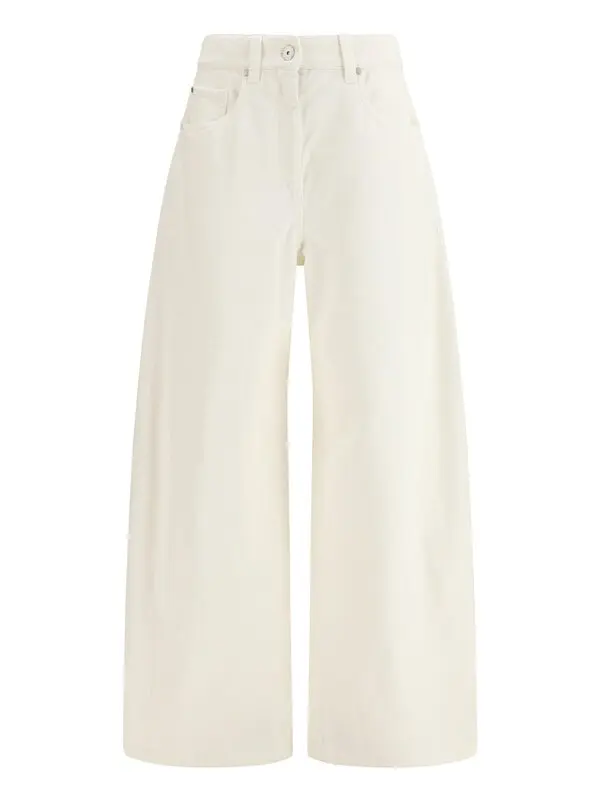 Brunello Cucinelli Wide Leg Trousers - Multicolor