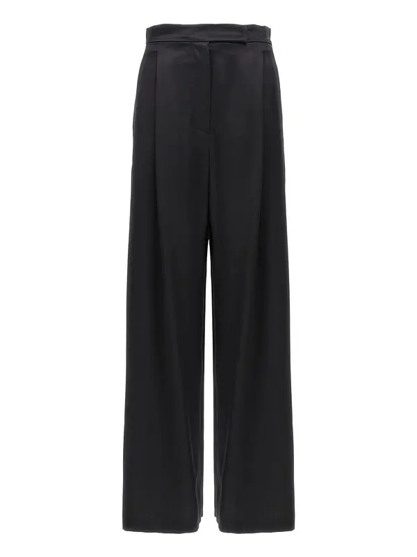 Max Mara Fiesta Wide Leg Silk Pants - Black
