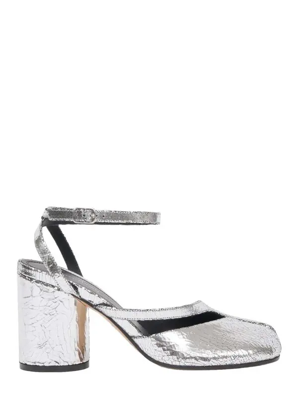 MAISON MARGIELA 80mm Leather Tabi Toe Pumps - Silver